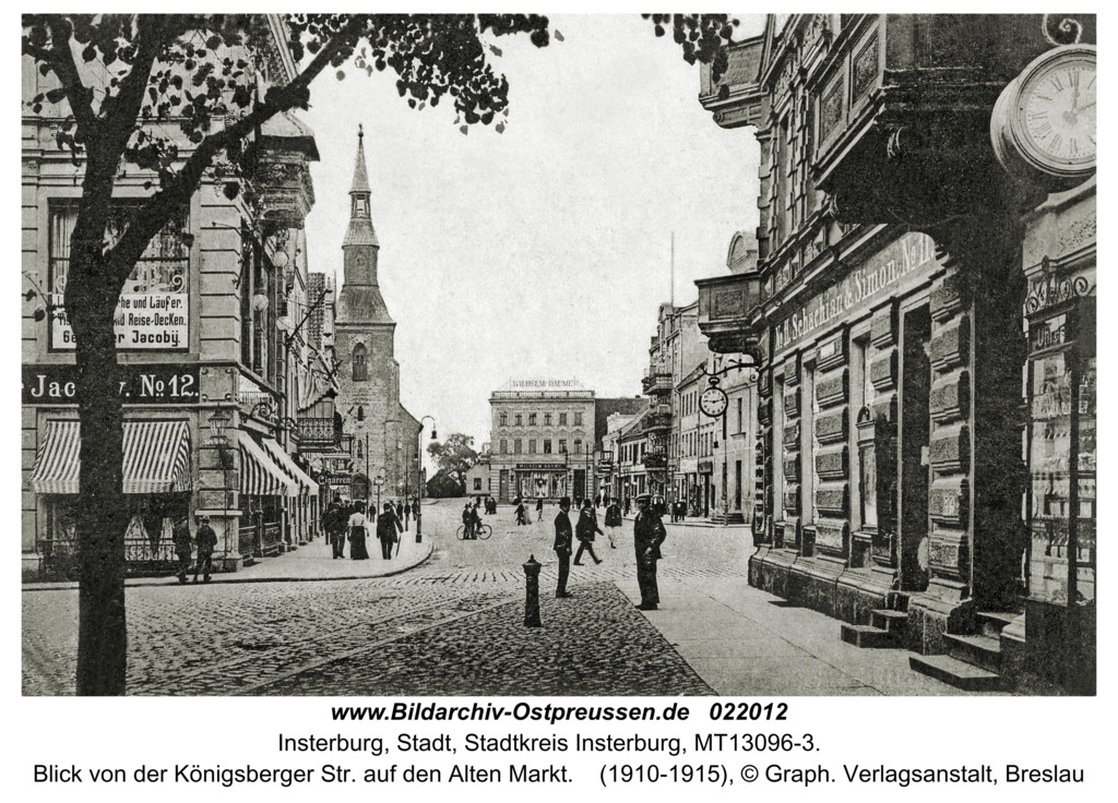Picture library East Prussia, Insterburg, Blick von der Königsberger ...