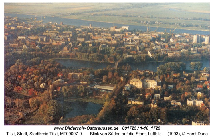 Bildarchiv Ostpreußen, Tilsit, Blick von Süden auf die Stadt, Luftbild