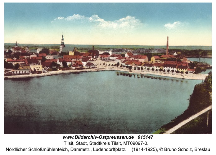 Bildarchiv Ostpreußen, Tilsit, Nördlicher Schloßmühlenteich, Dammstr ...